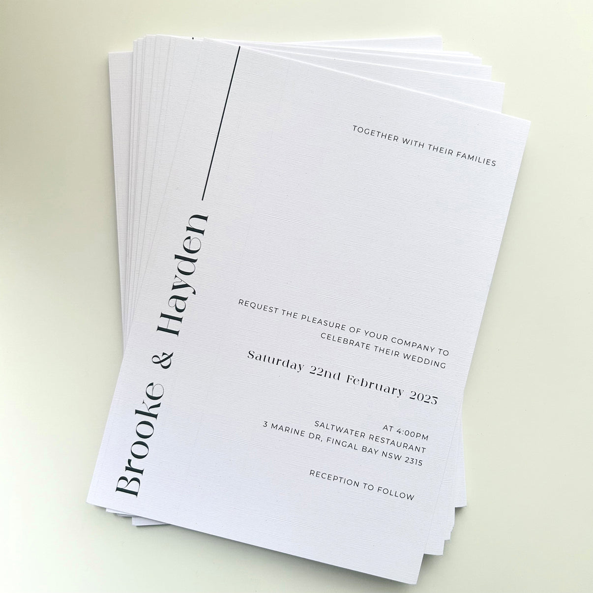 Customised Straight Print Invitation